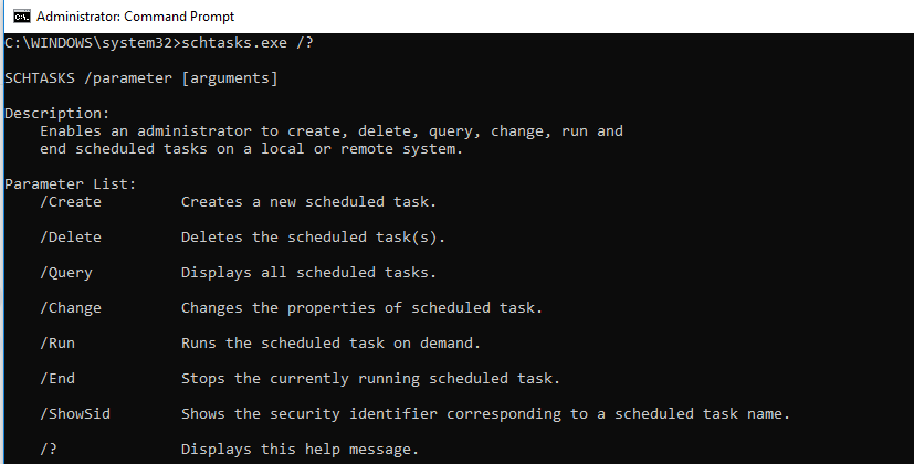 Uso de Schtasks.exe para administrar las tareas programadas en Windows ...